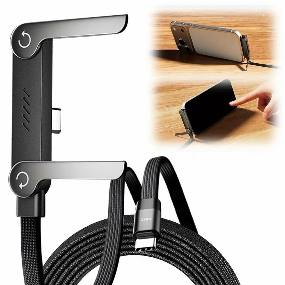 Сетевой кабель питания USB Type-C/USB Type-C, темно-серый — фото 1
