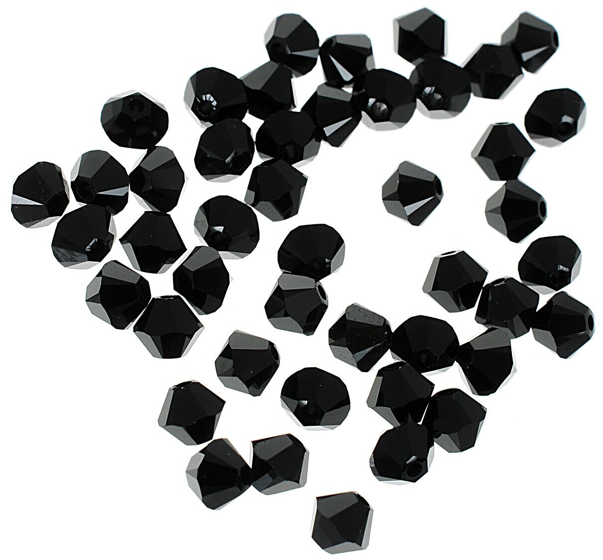 Бусины "Swarovski Elements", цвет: черный (jet), диаметр 4 мм, 50 шт