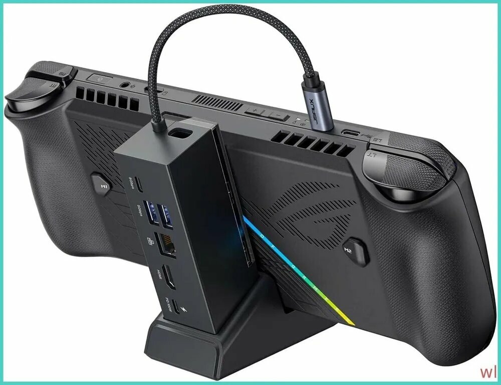 JSAUX Док-станция ROG Ally X док-станция ROG Ally X 6 в 1 с HDMI 4K при 120 Гц, двумя портами USB-A 3.2 Gen 1, USB-C 3.2 Gen 1 и зарядным устройством PD 100 Вт