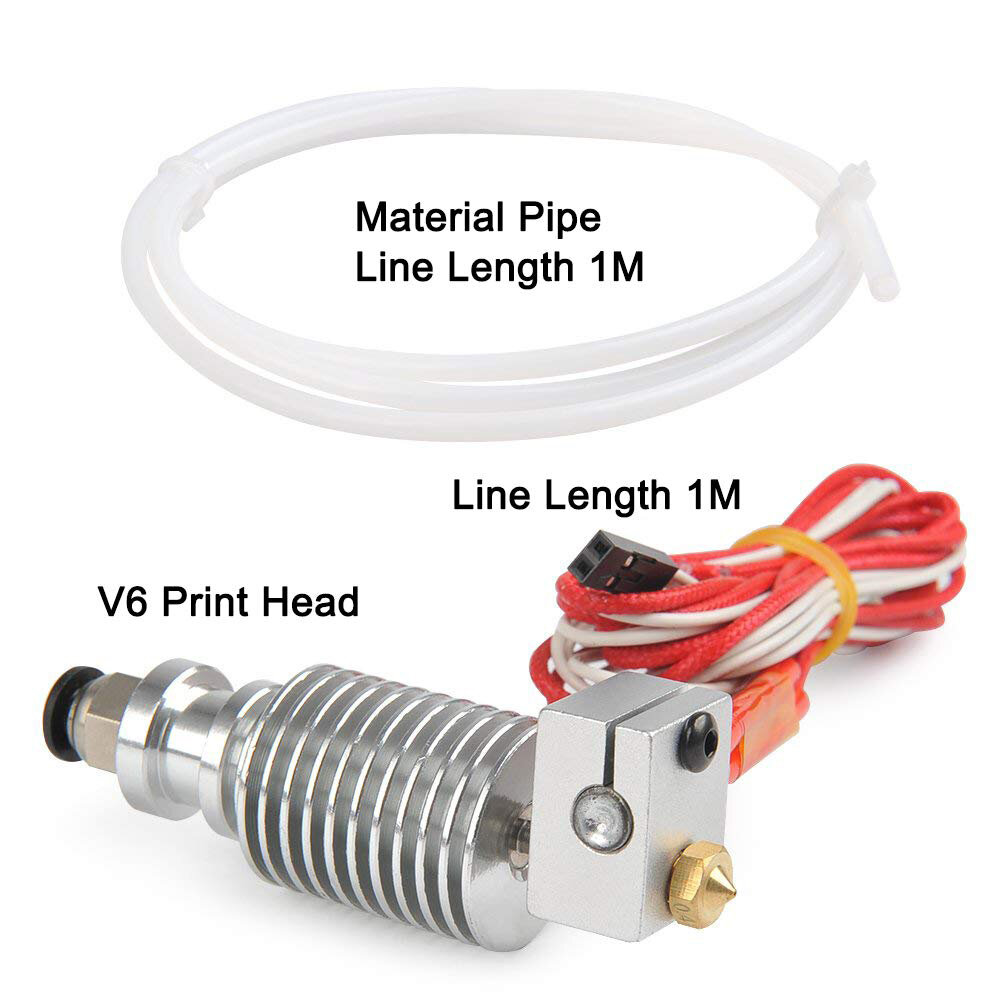 Комплект из 5 экструдеров и 5 сопел для принтера Makerbo E3D V6 (цветное фото).