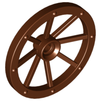 Wheel Wagon Large 33mm D, Hole Notched for Wheels Holder Pin, 4489b Reddish Brown U