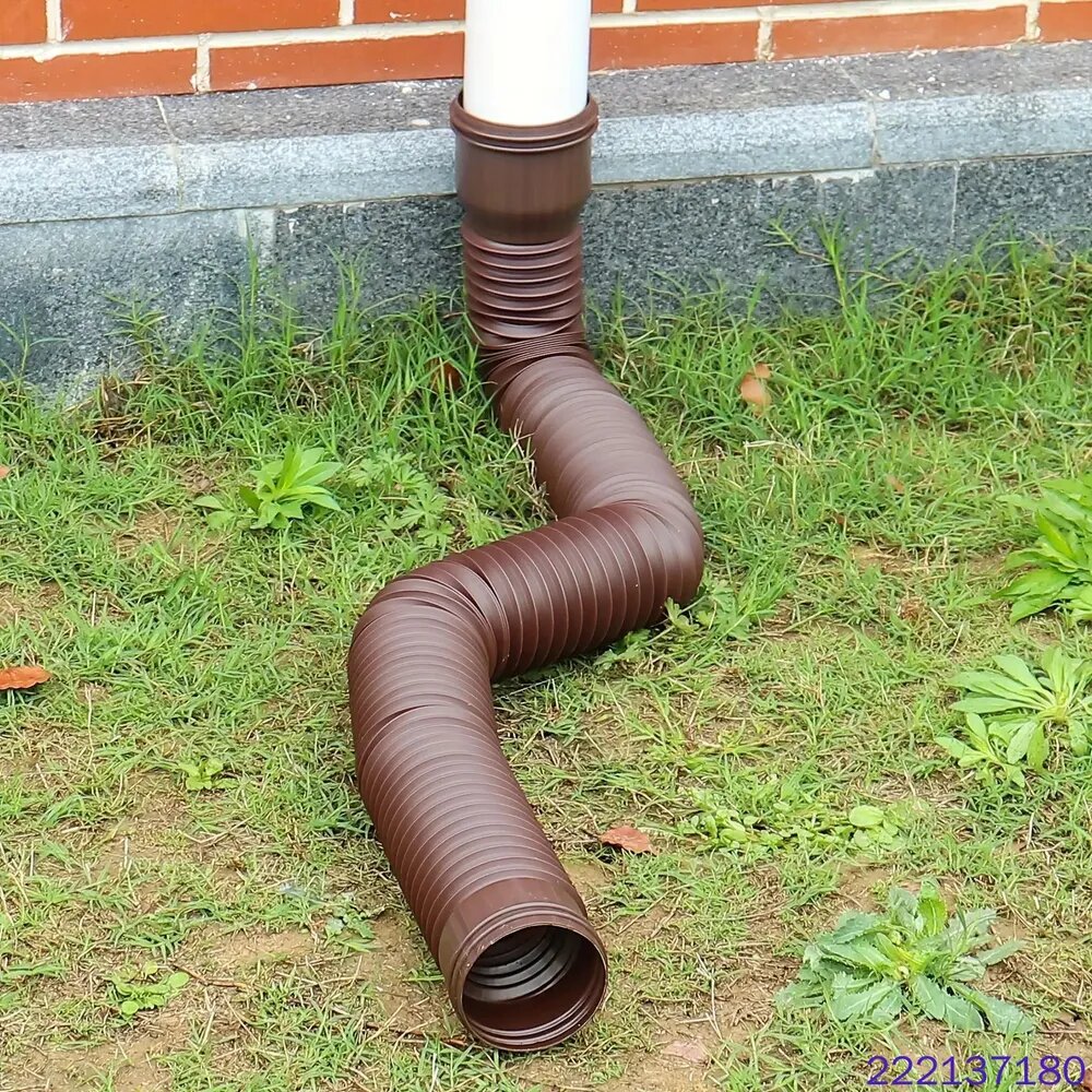 1 пластиковая дренажная удлинительная труба с круговым соединителем - подходит для дренажа или удлинения гибких трубопроводных систем