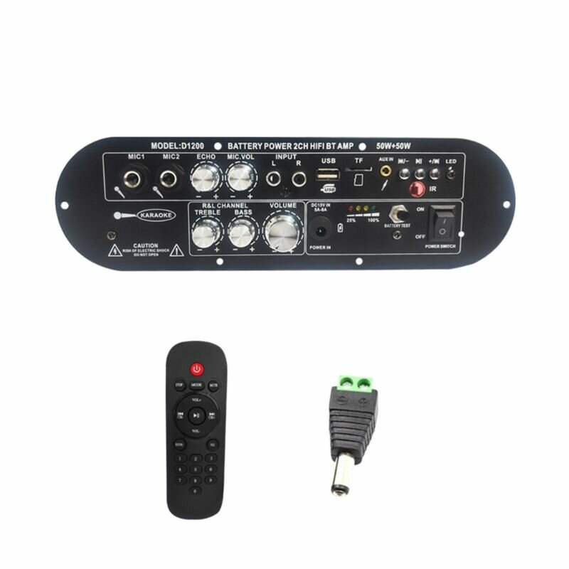 Цифровой усилитель мощности для сабвуфера D1200, Bluetooth (1 набор)