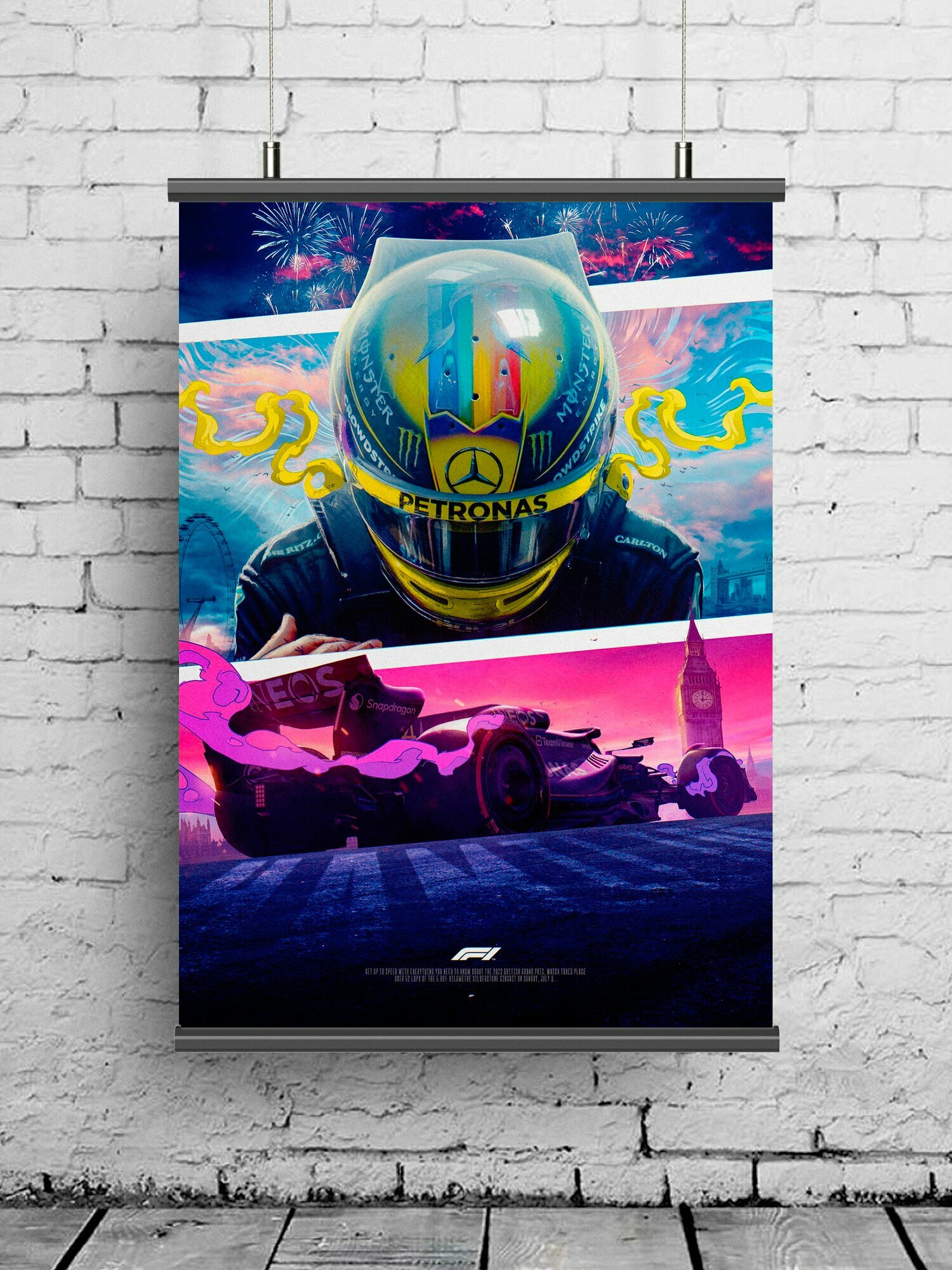 Постер на стену Формула-1 Льюис Хэмилтон - 30х42см - плакат А3 без рамки