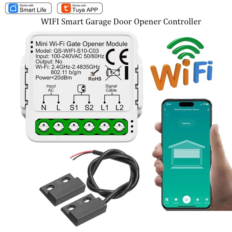 Smart Garage Door Opener Controller S10 luxuglow Wifi version