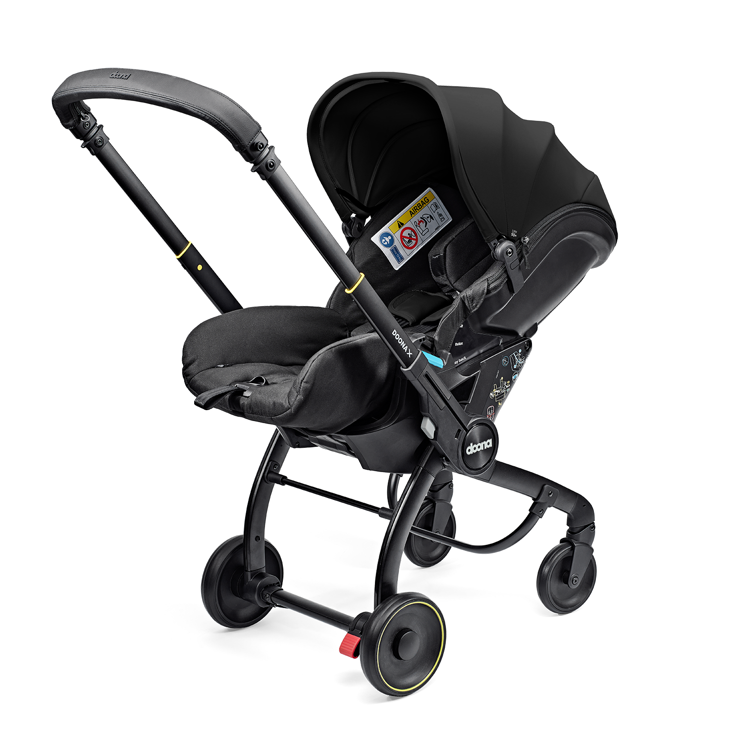 Коляска-автокресло Doona X с регулировкой спинки, автолюлька для новорожденных 0+, до 13 кг, с колесами, Nitro Black