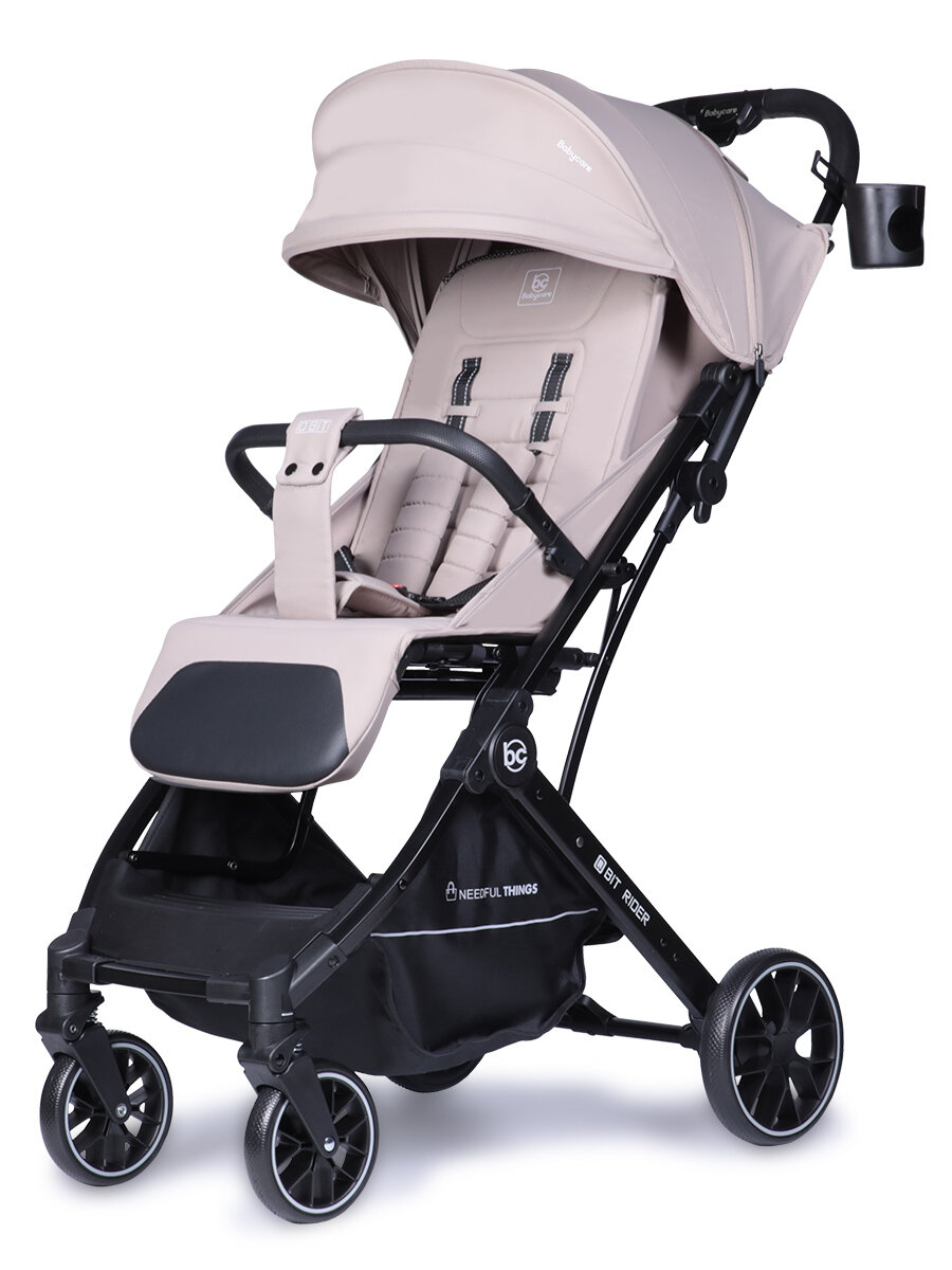 Прогулочная коляска Babycare Q'bit, с капюшоном и бампером, амортизаторами, бежевый