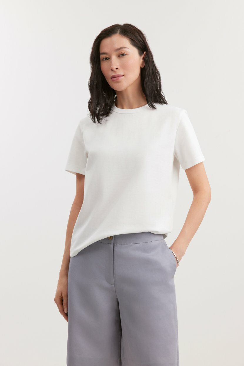 Футболка из хлопкового интерлока Baon B2326201, размер: L, WHITE