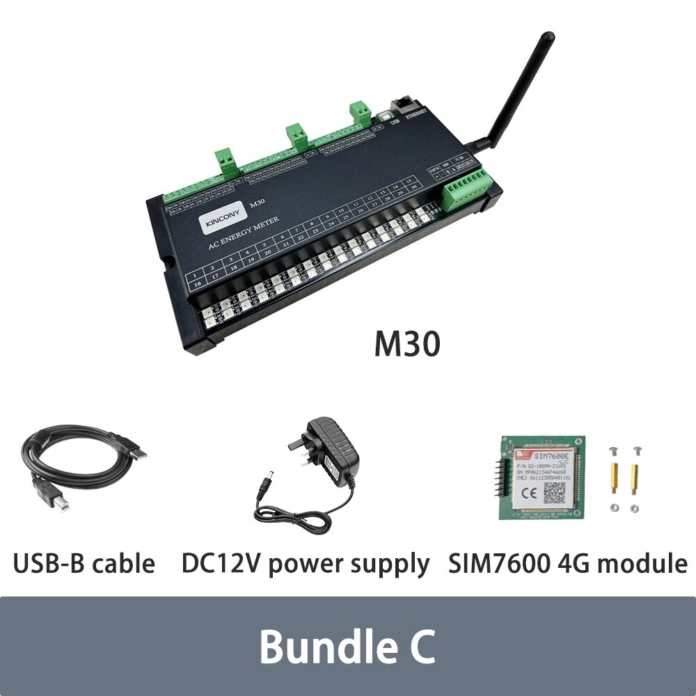KinCony M30 30-канальный модуль мониторинга энергии Bundle-C