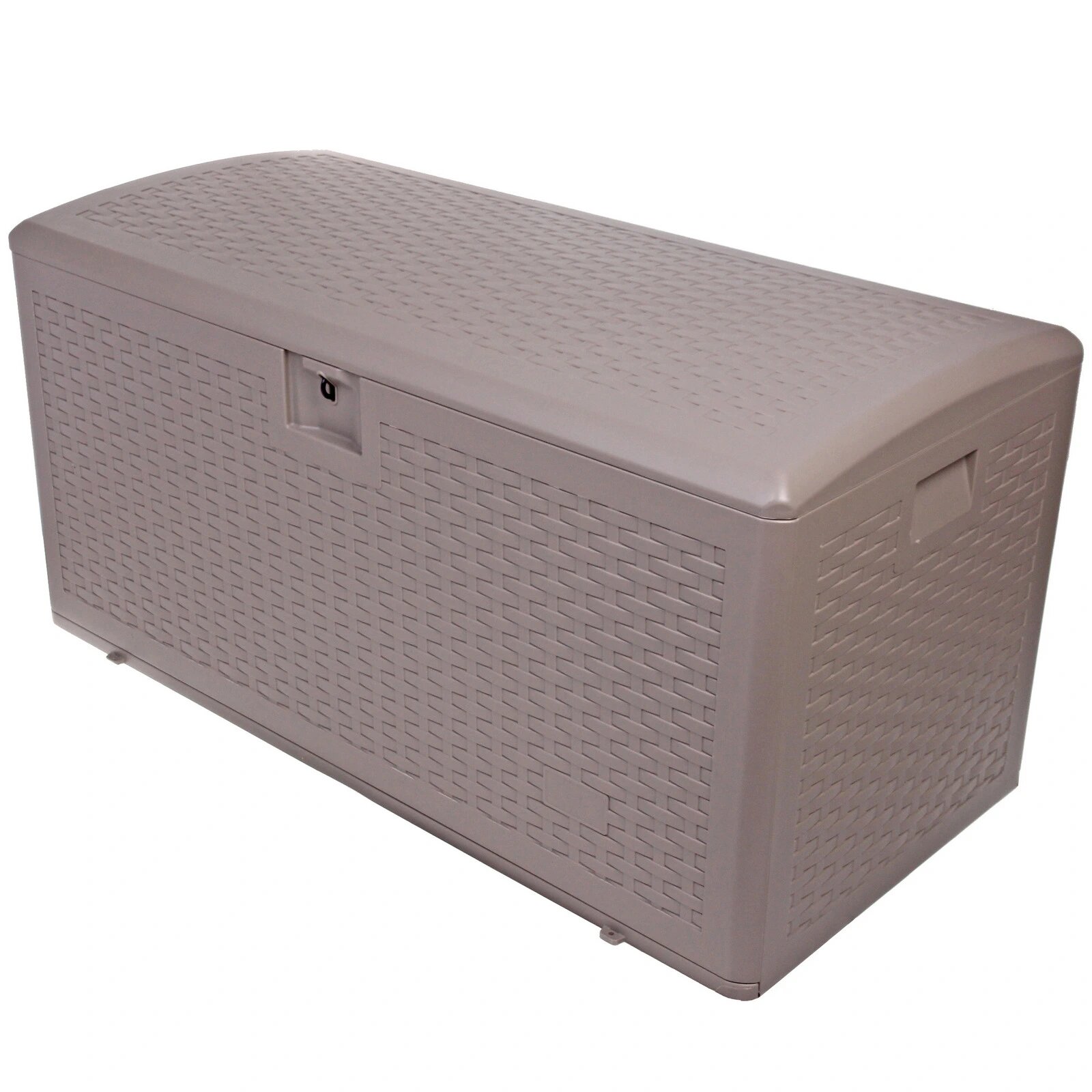 Сундук уличный для хранения "SN-DB73", 113х53х56 см, песочный, пластик под ротанг, садовый ящик с крышкой