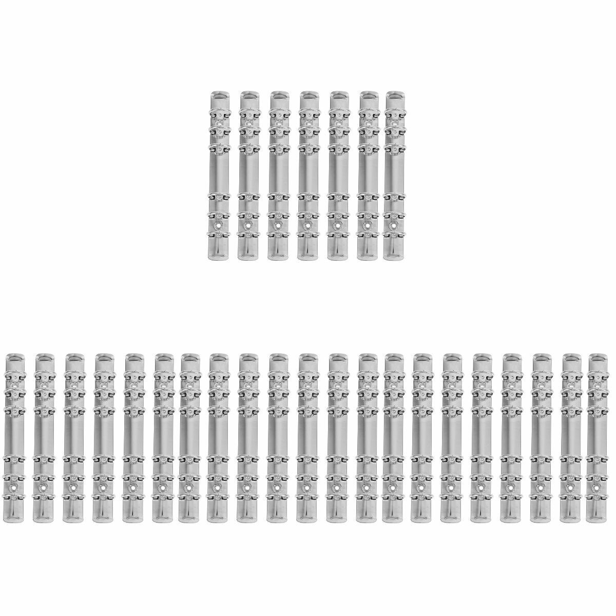 Кольцевые механизмы для блокнота а6 на 6 колец, металлические, серебристого цвета, 28 элементов