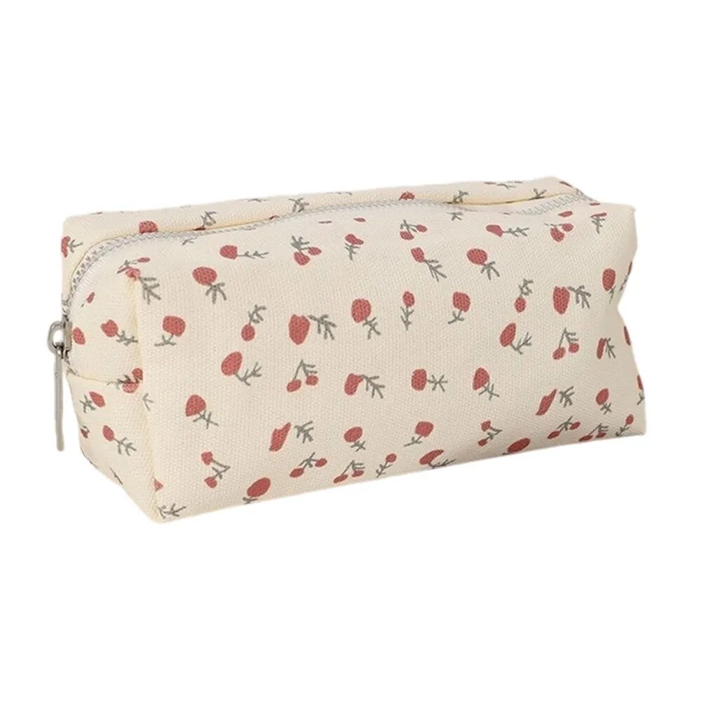 Эстетичный пенал для ручек с бантами, косметичка, Маленькие цветы