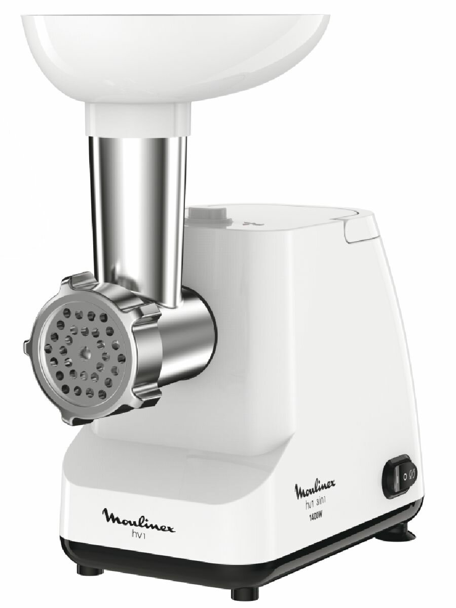 Мясорубка Moulinex ME111032, номинальная мощность 1400 Вт, 1.7 кг/мин, реверс, ручка для переноски