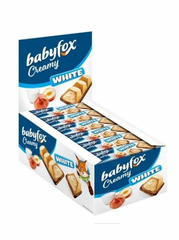 BabyFox , вафельный батончик Creamy White, 18,2 г (упаковка 24 шт)