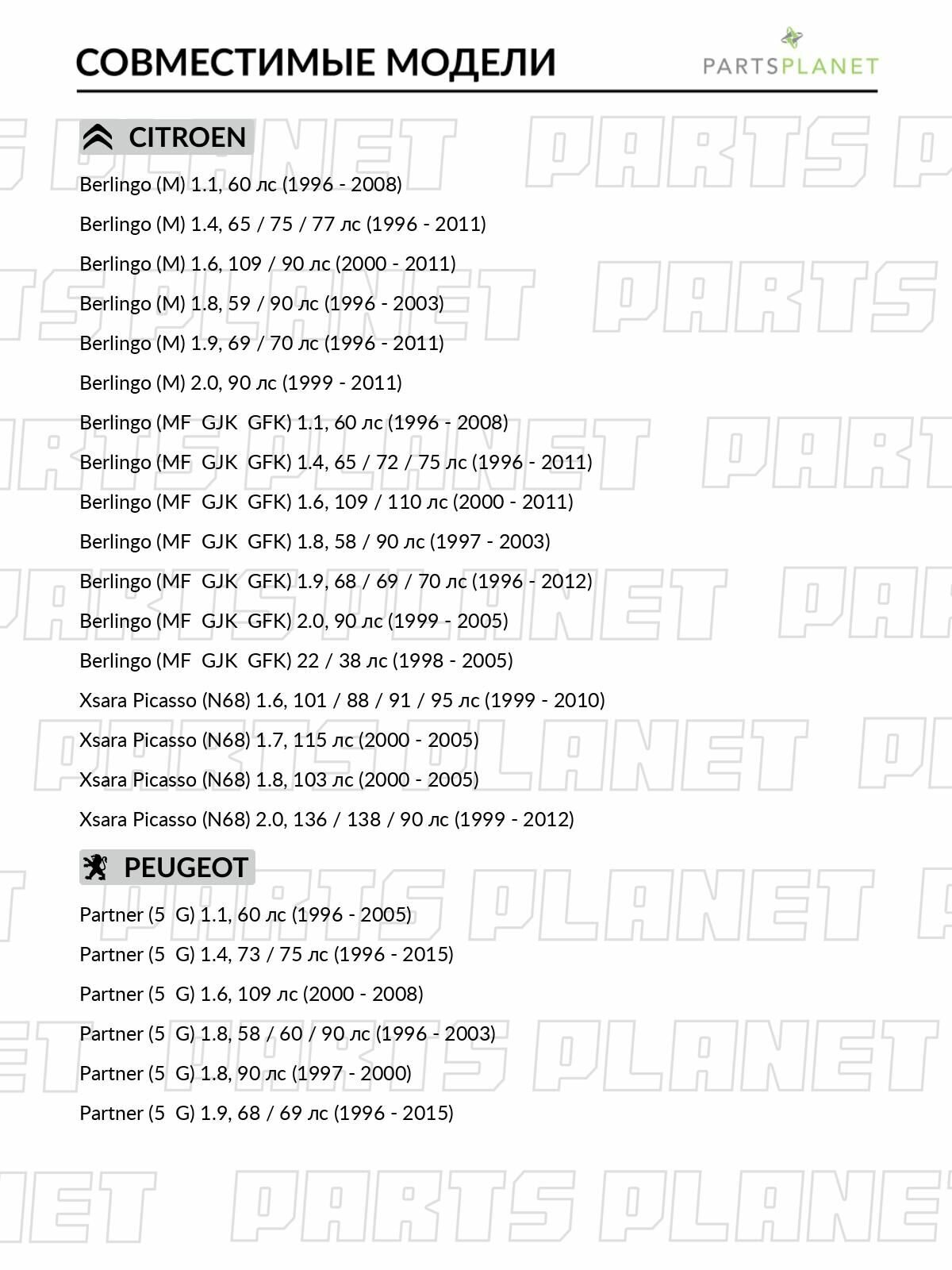 Шланг тормозной, для Ситроен Берлинго 1996-2008, Ксара Пикассо 1999-2010, Пежо Партнер 2000-2008 арт PHA358 — фото 1