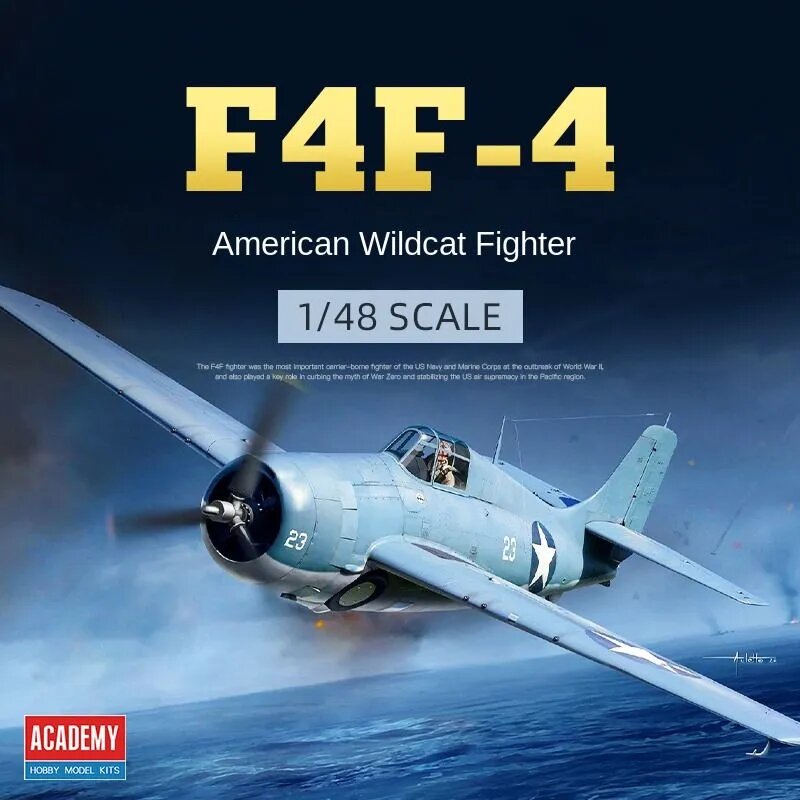 Academy AC12355 1/48 F4F-4 Wild Cat Battle Of Midway Модель сборки самолёта