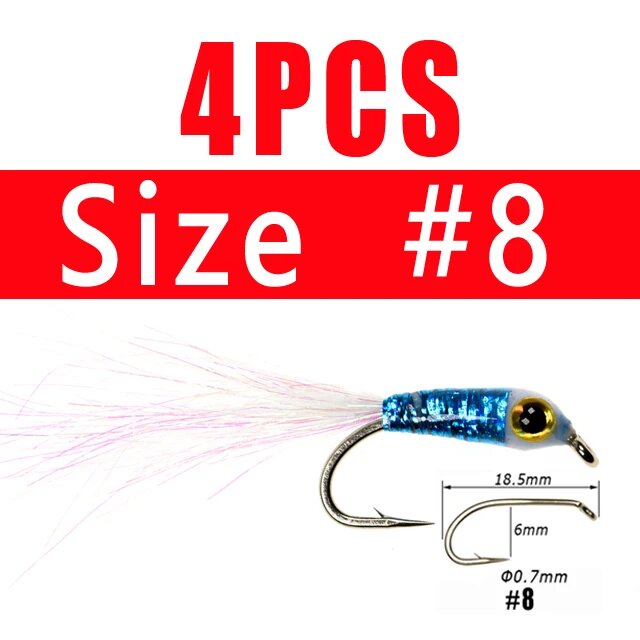 Wifreo 3D рыбий глаз стримеры для рыбалки 4 шт 4PCS Size 8