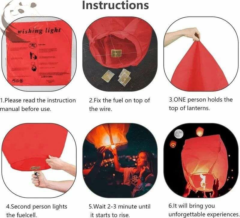 Небесные фонарики набор 10 штук