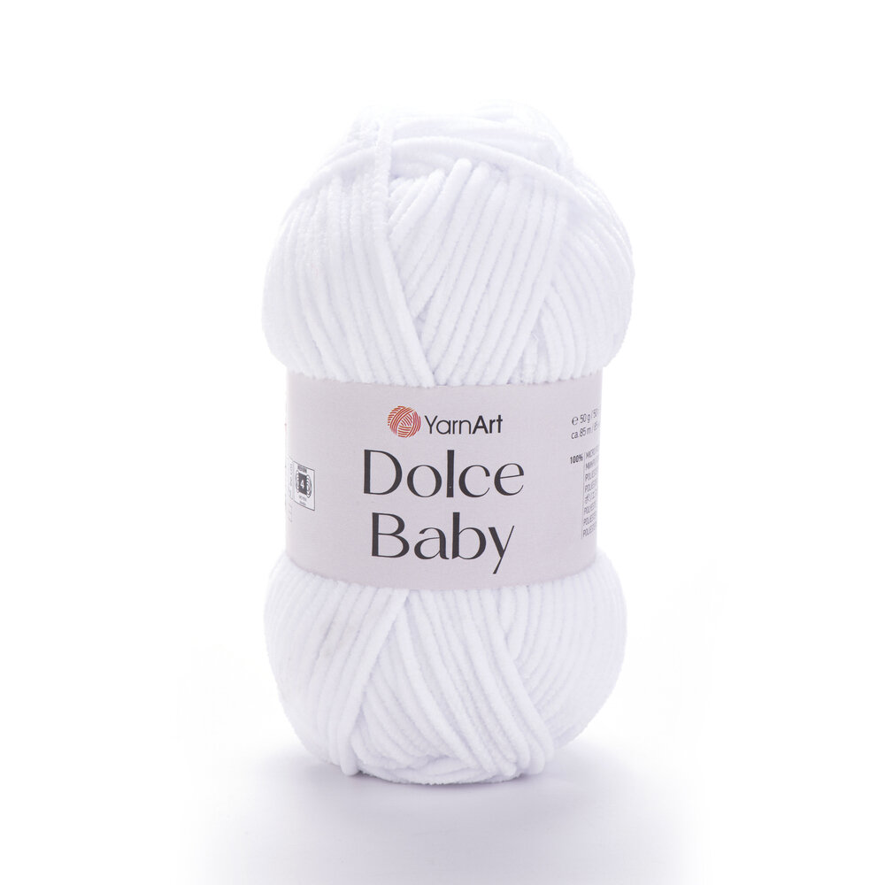 Пряжа для вязания YarnArt Dolce baby 741 белый 50 гр/85 м 100% микрополиэстер