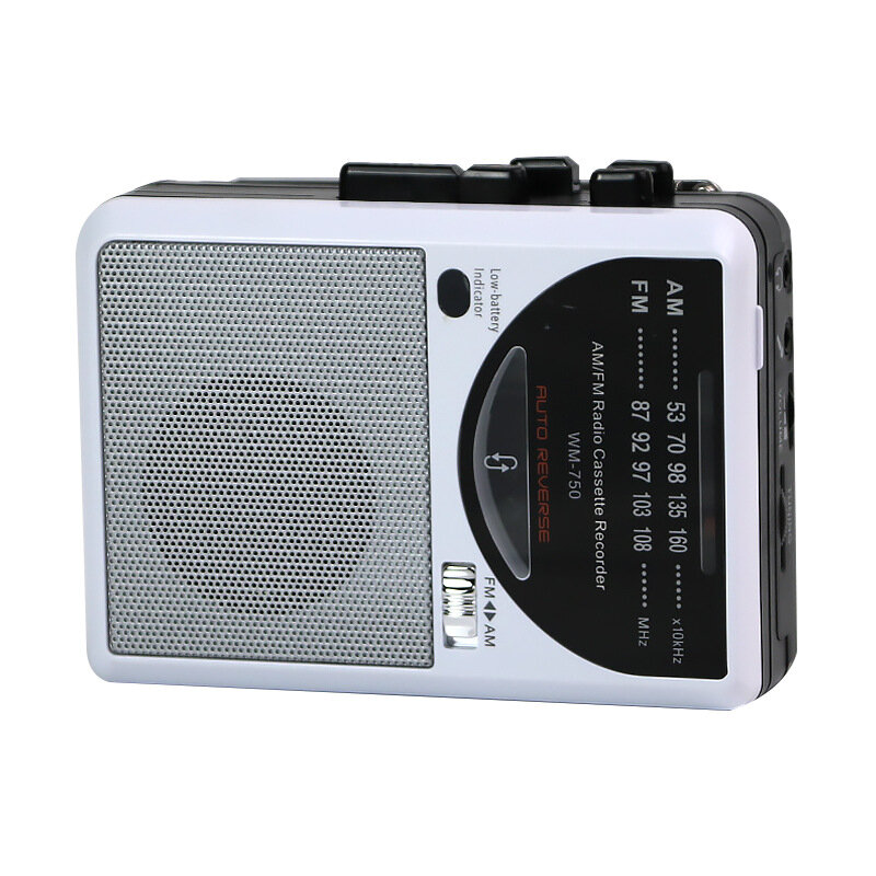 Портативный кассетный радиоприемник, ретро-дизайн, внутренняя и внешняя запись, функция автоматического возврата кассеты, магнитофон.