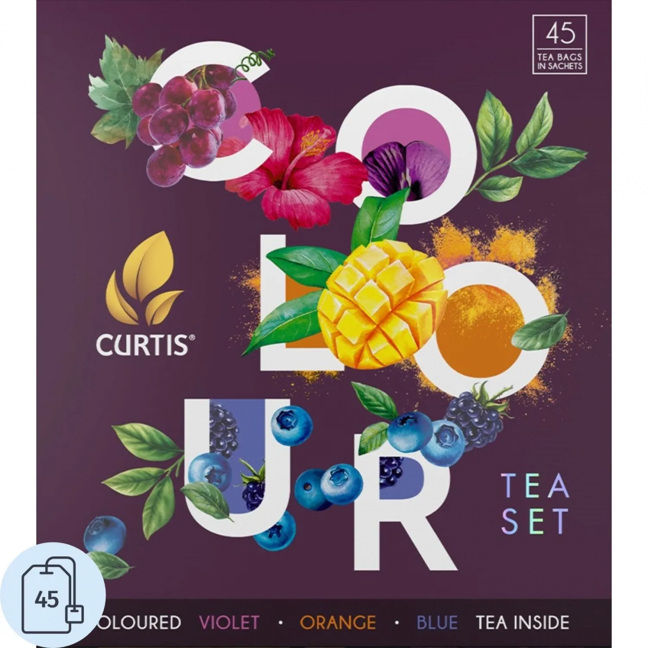 Чай Curtis Colour tea set ассорти 9 вкусов пакет 45 сашет 2458268 103020