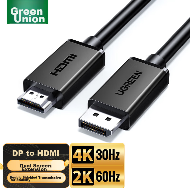 UGREEN Кабель адаптер DisplayPort в HDMI 4K 8 м для подключения ПК к телевизору и монитору Длина：8 метровМодель：4K