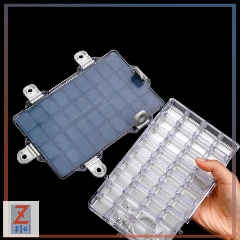 Палитра для акварели герметичная, - 36 прозрачных ячеек