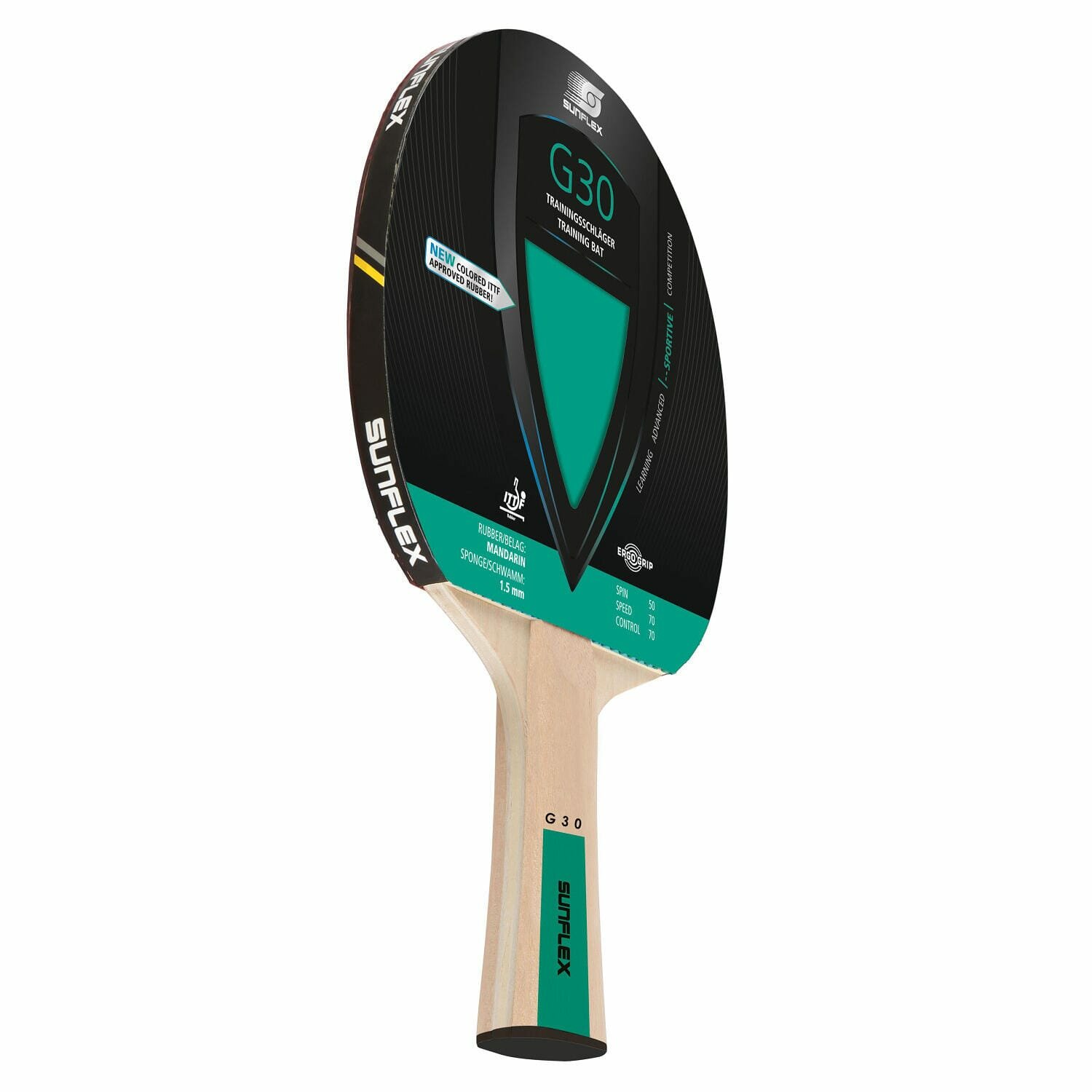 DECATHLON ракетка для настольного тенниса sunflex Color Comp G30 10201, зеленый, простой