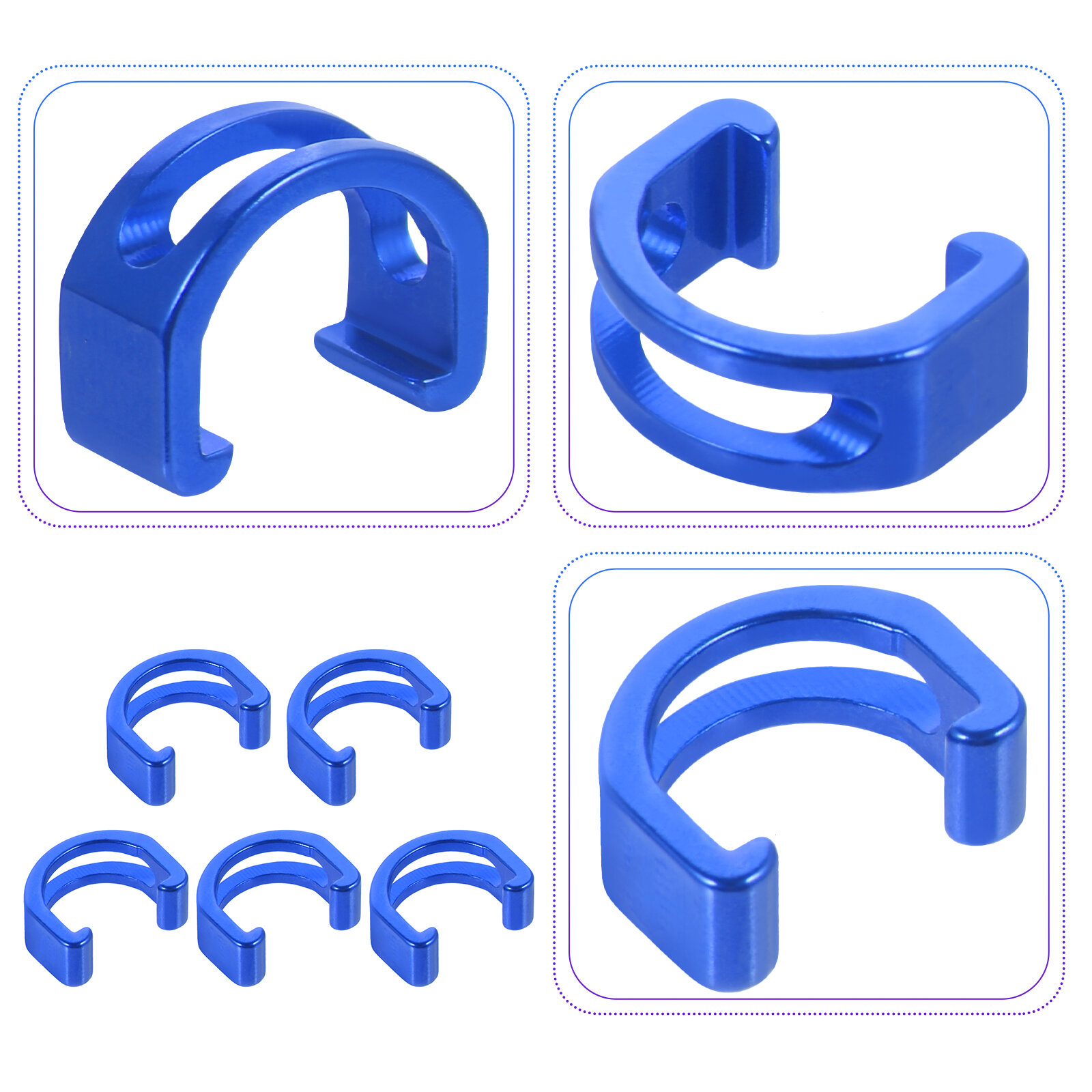 Синие алюминиевые клипсы для фиксации велосипедных тросов с с-образным дизайном, 10 штук для аксессуаров велосипеда