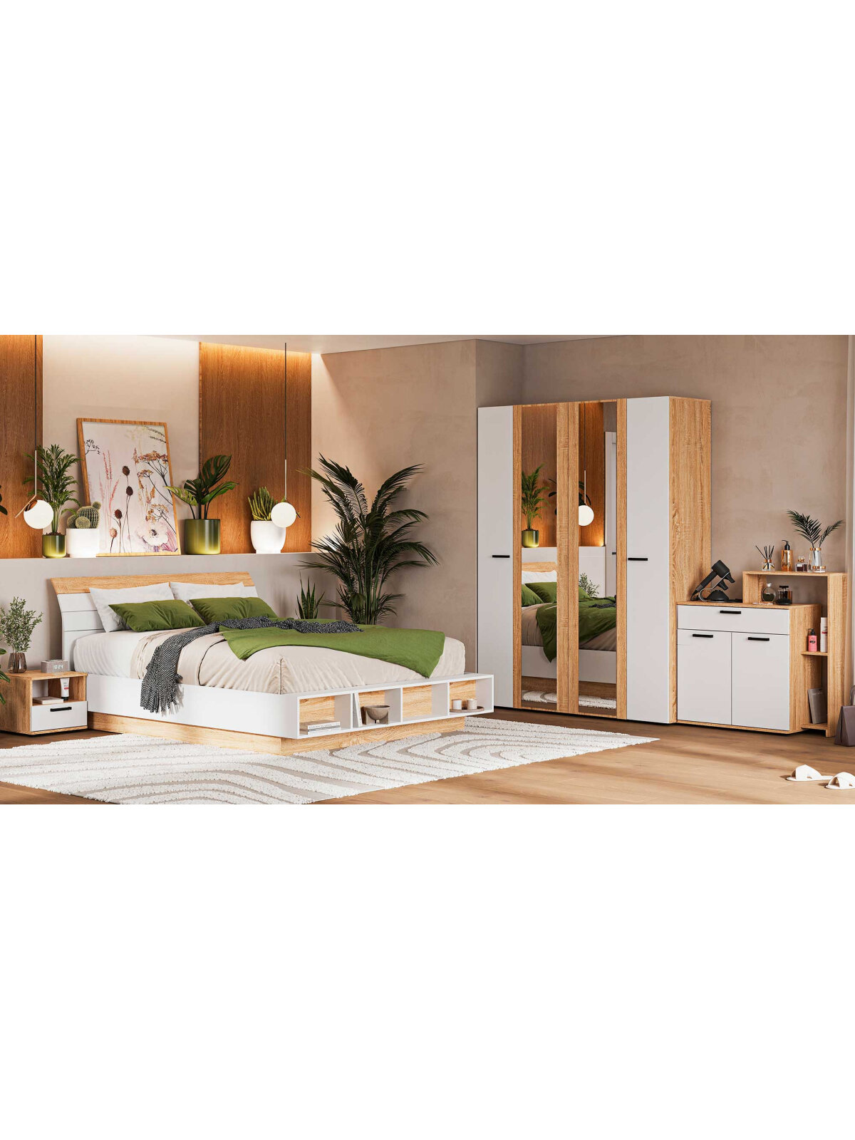 Спальный гарнитур "Санса" Huge Mebel. Ширина 1800. Спальные гарнитуры