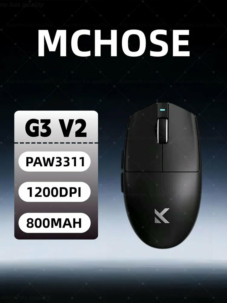 MCHOSE Игровая мышь беспроводная, черный