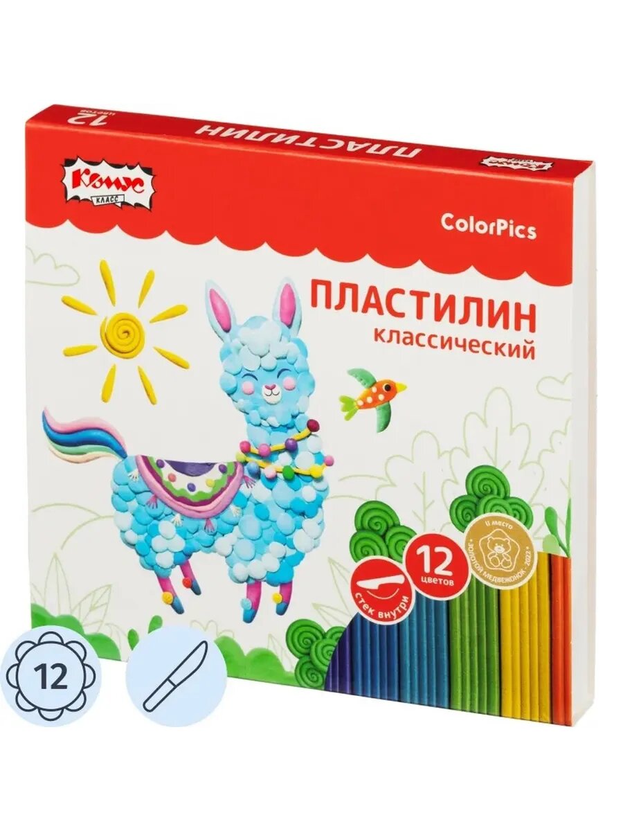 Классический пластилин с яркими цветами и стеком