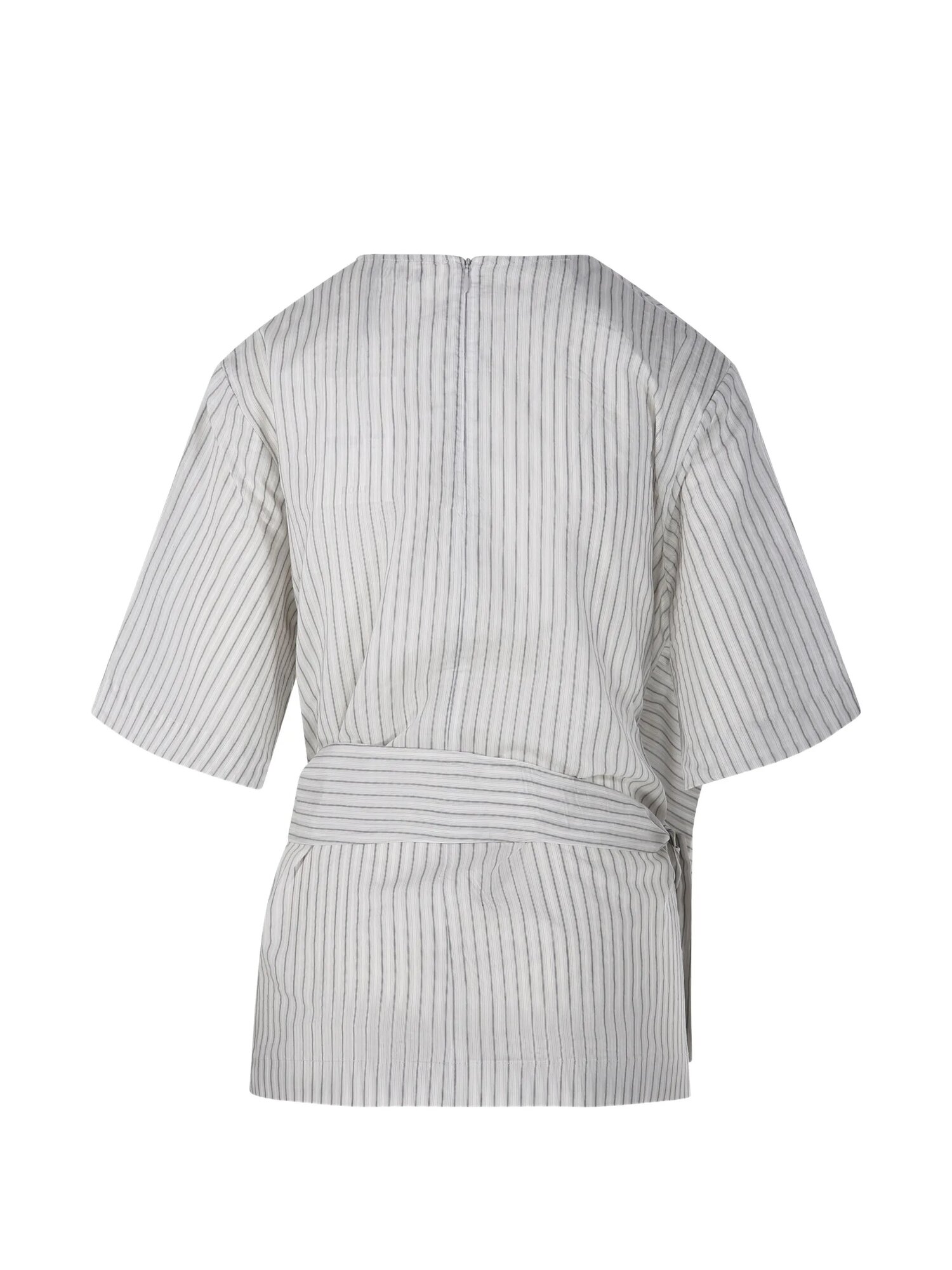 Блуза ROHE Striped tie blouse, размер 38, white — фото 1
