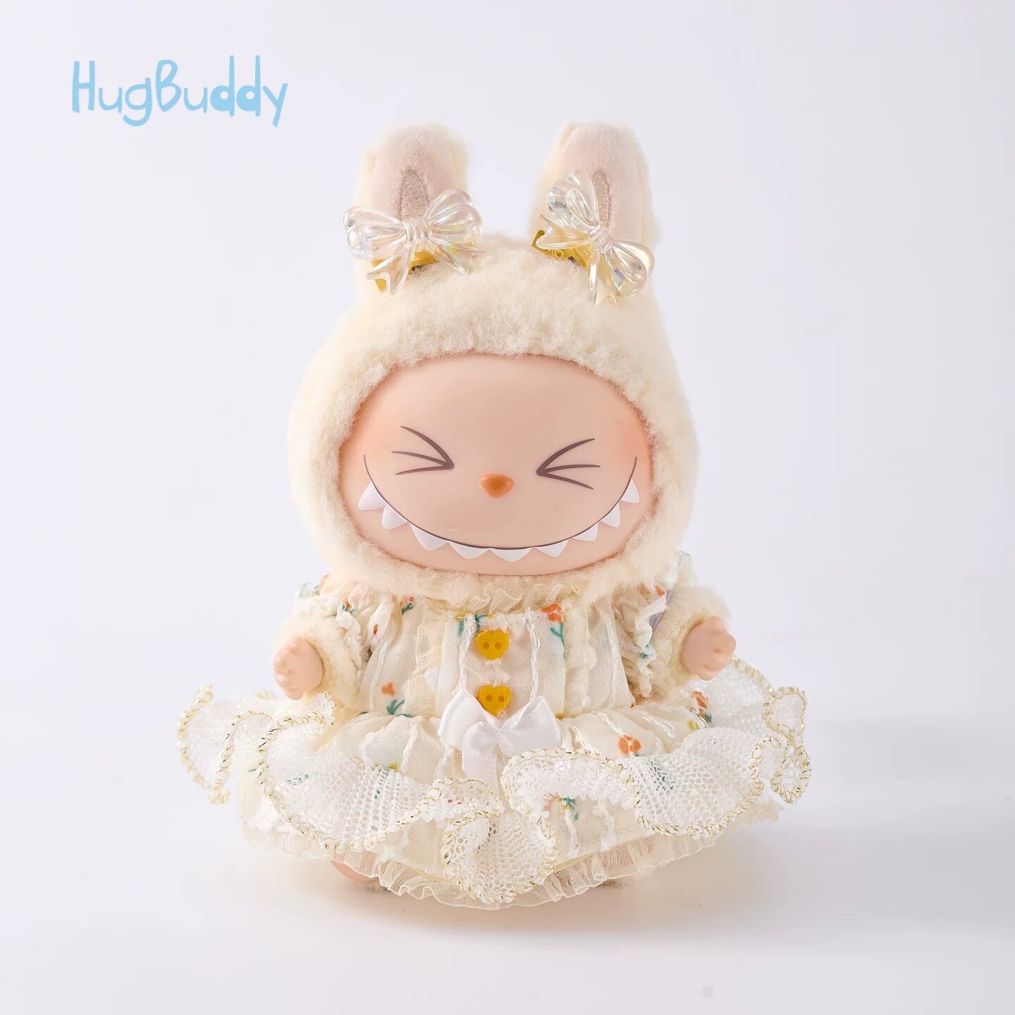 Цветочная юбка с бантом для кукол Labubu 15-17 см - одежда для кукол