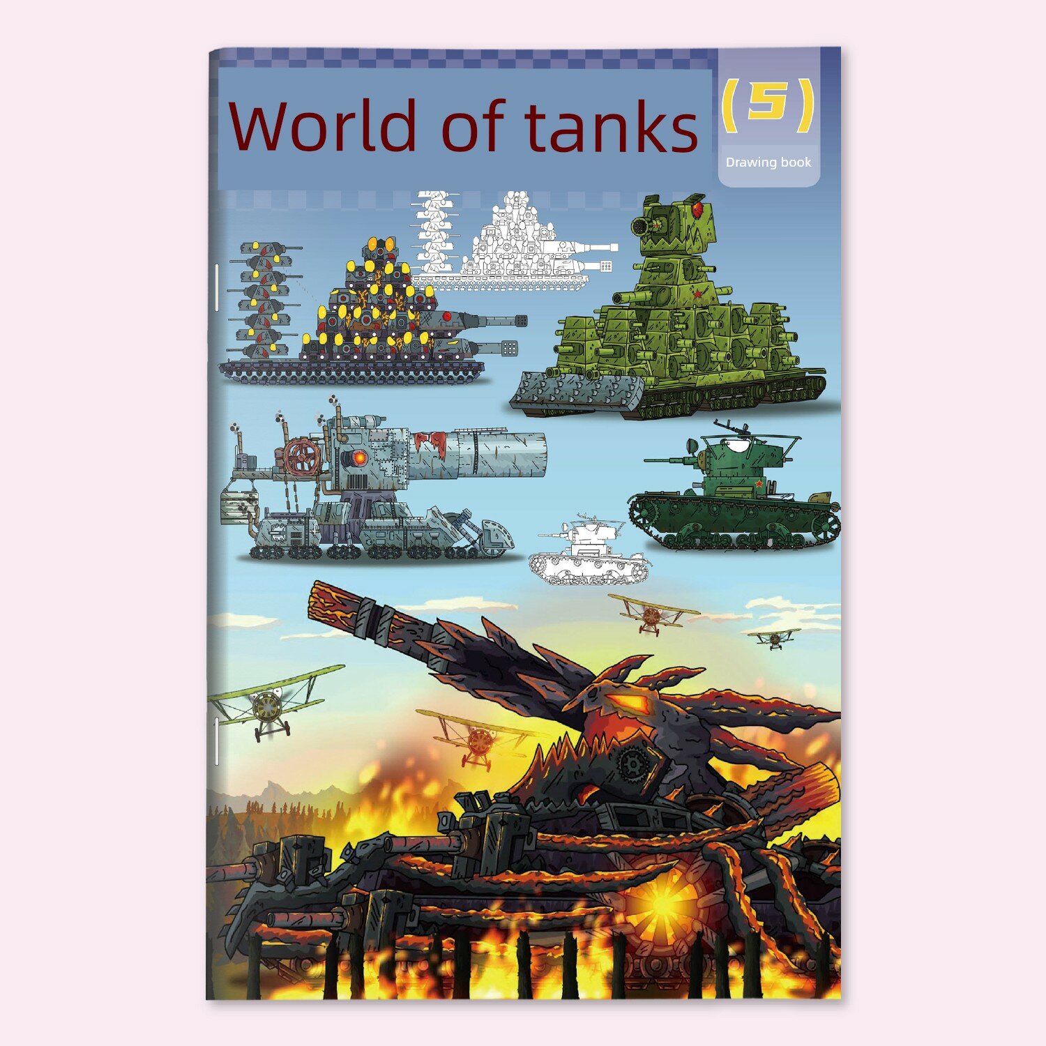 Раскраска World of Tanks том 5: Линейный рисунок для детей