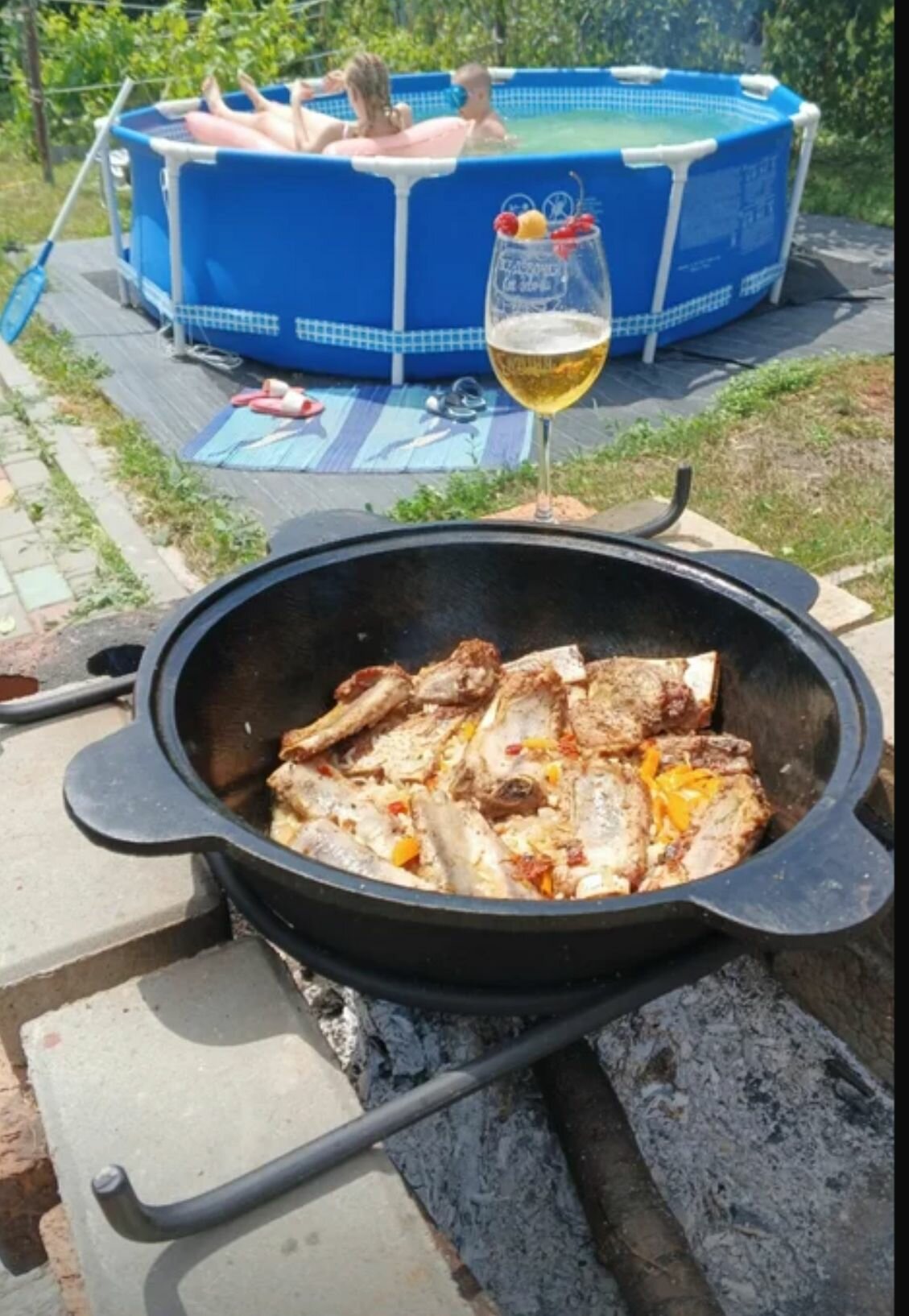 Подставка под казан садж на мангал D 32 см (ширина мангала до 41 см)