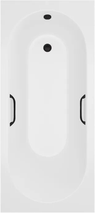 Ванна из литьевого мрамора Delice Bravo 150х70 см, пристенная с черными ручками