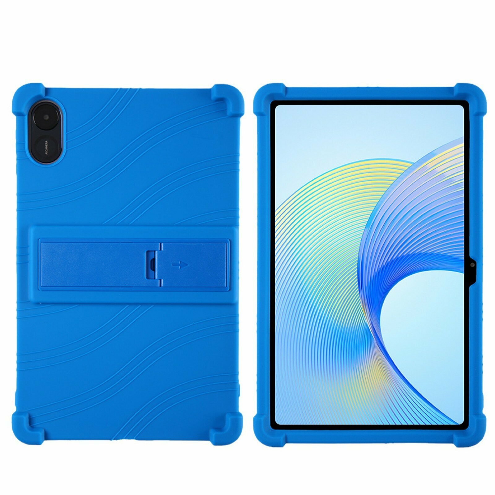 Противоударный силиконовый чехол-бампер MyPads для планшета Honor Pad X9 и Pad X8 Pro с подставкой, синий