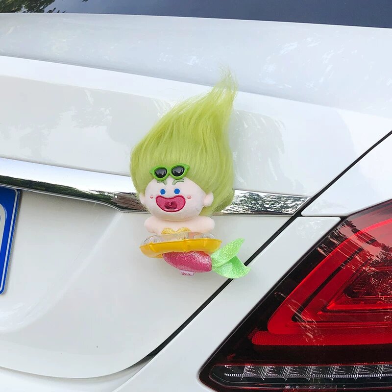 Официальная русалка с зелеными волосами и надувным кругом автомобильный подвесной декор для задней части автомобиля
