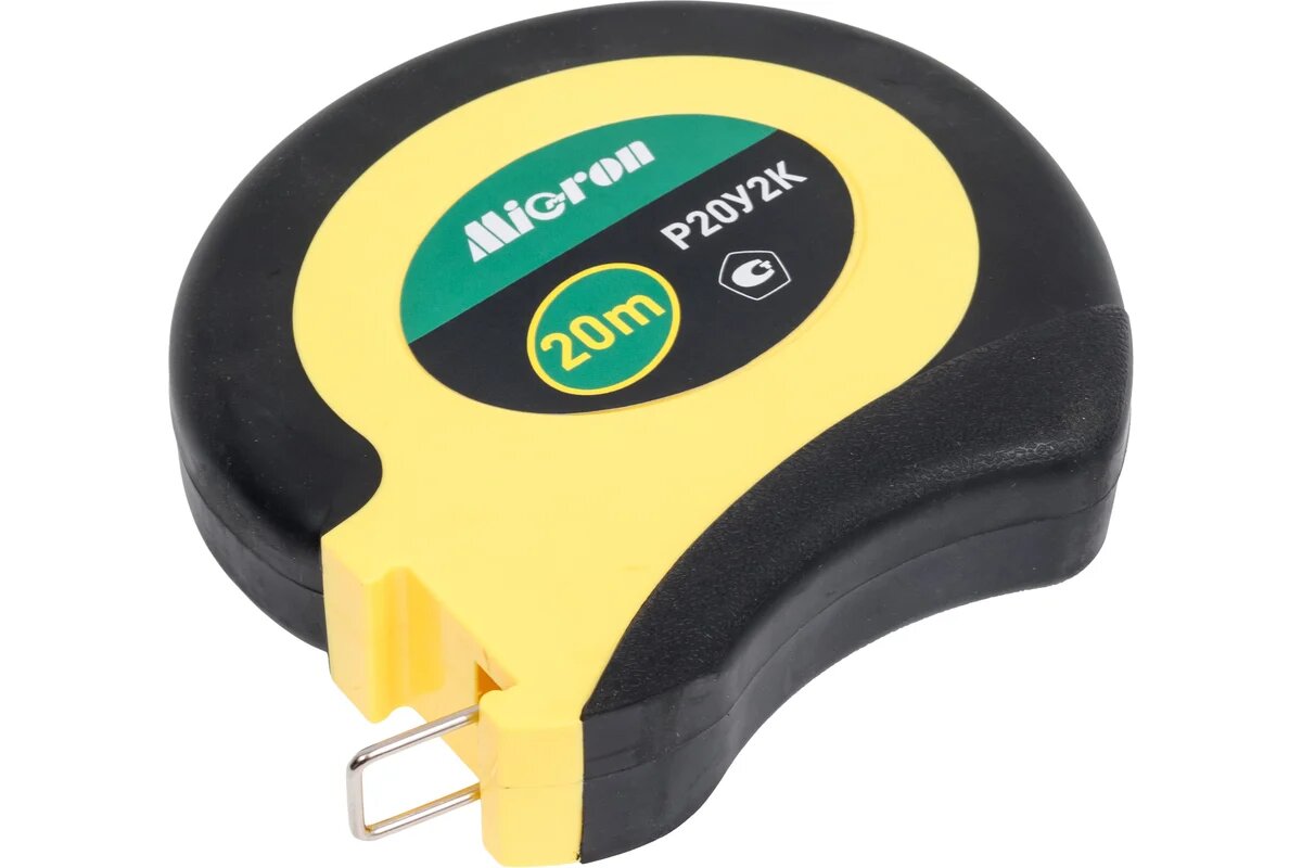 Рулетка Micron 20 м с кольцом кл.2 Р20У2К жёлтая углеродистая сталь двусторонняя шкала