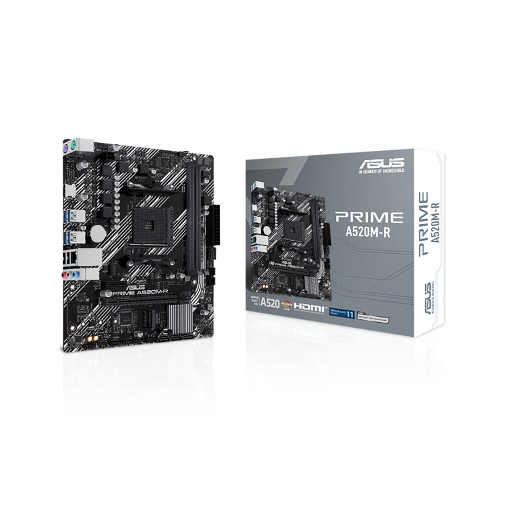 Материнская плата ASUS PRIME A520M-R, AM4, AMD A520, Micro-ATX, RTL (90MB1H60-M0EAY0)