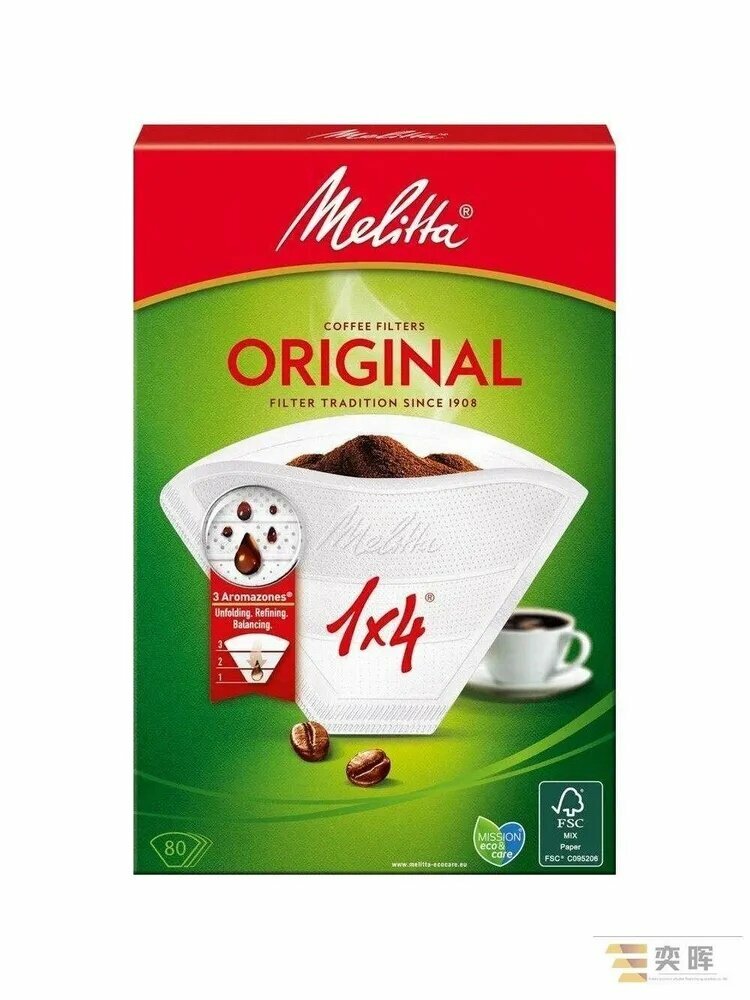 Фильтр для кофеварки Melitta Natura №4, 80 шт, белый, трапециевидная форма, Германия
