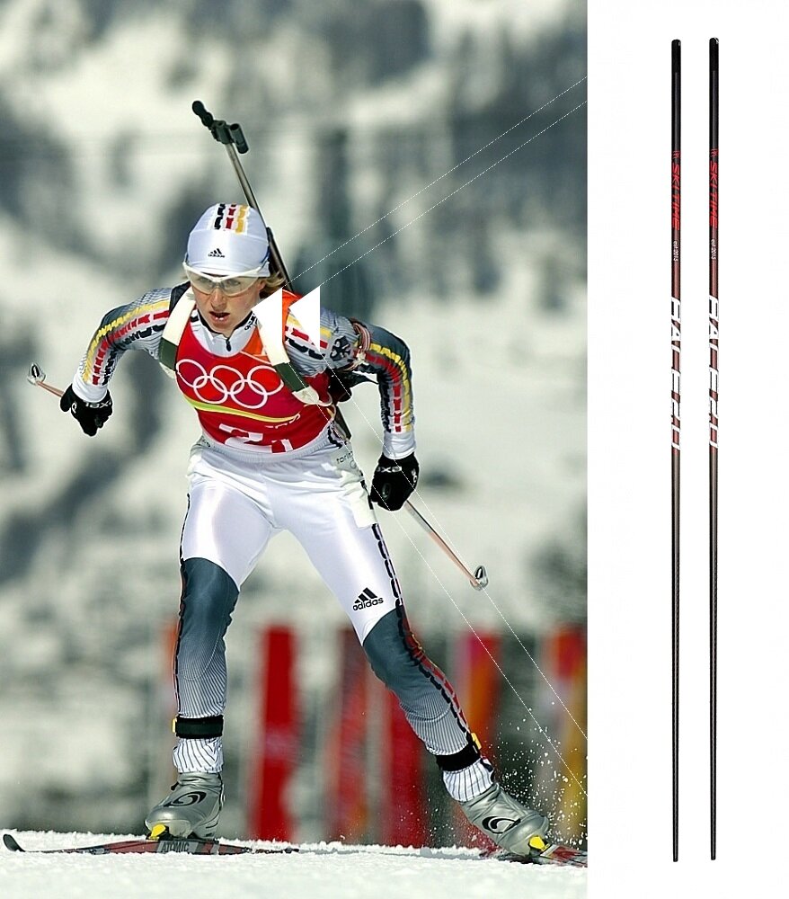 Палки SkiTime Race 2.0 Carbon Black-Red (162.5)