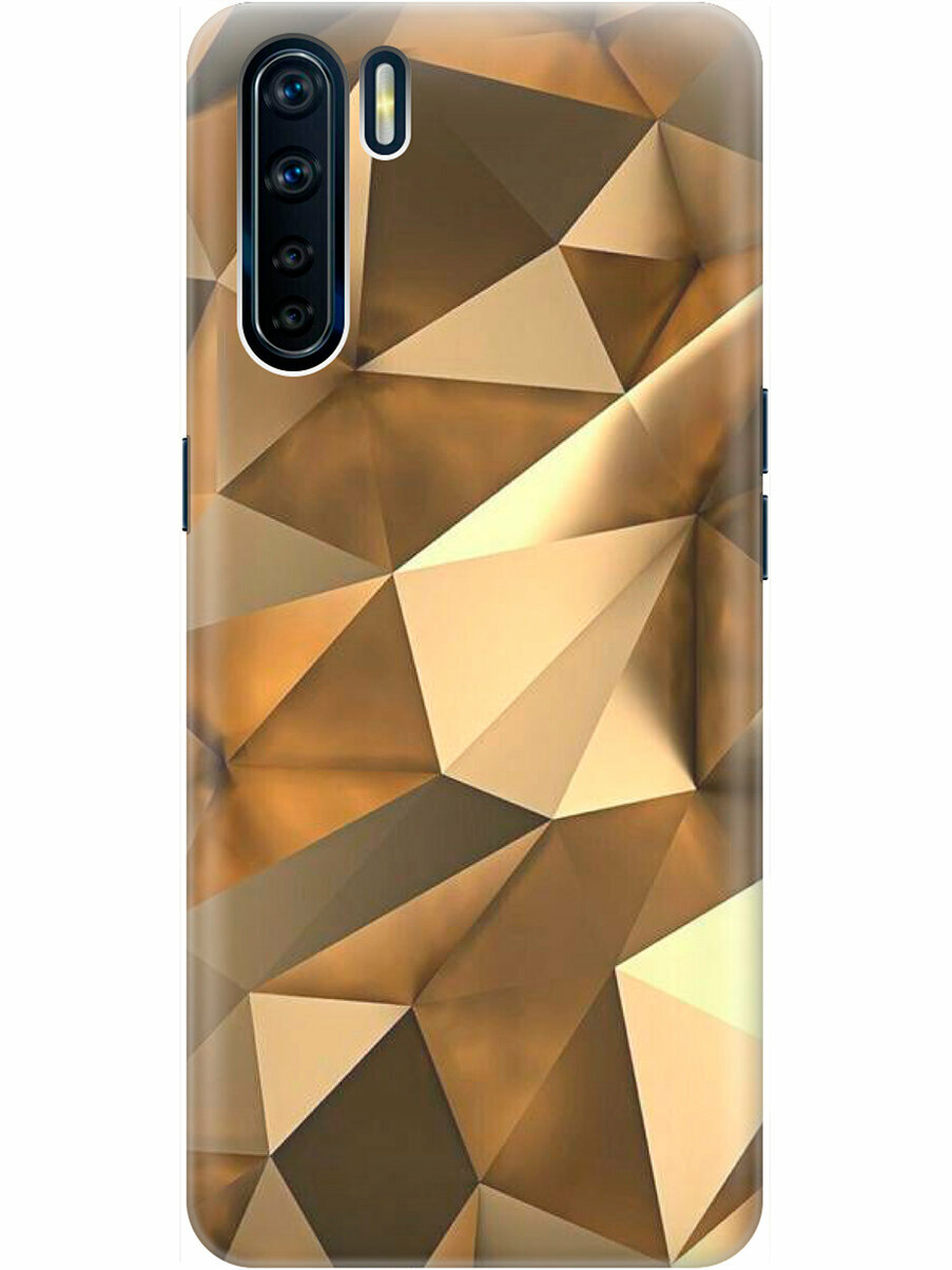 Ультратонкий силиконовый чехол-накладка для Oppo A91, Reno3 с принтом "Бронзовые грани"