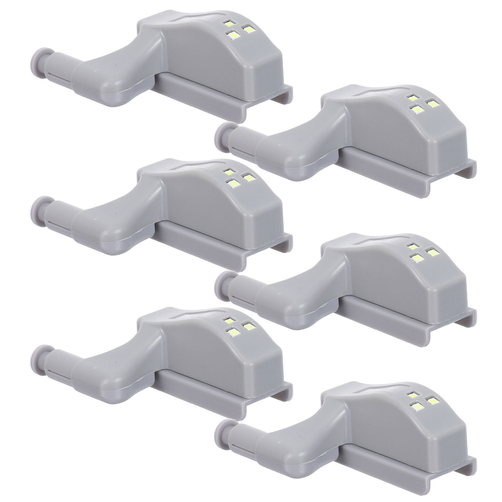 Светодиодные петли для шкафов, гидравлические гасители колебаний дверц шкафов, подсветка для гардероба [белый свет (батарейка в комплект не входит, пожалуйста, приобретите одну батарейку 23А)] 6 шт.