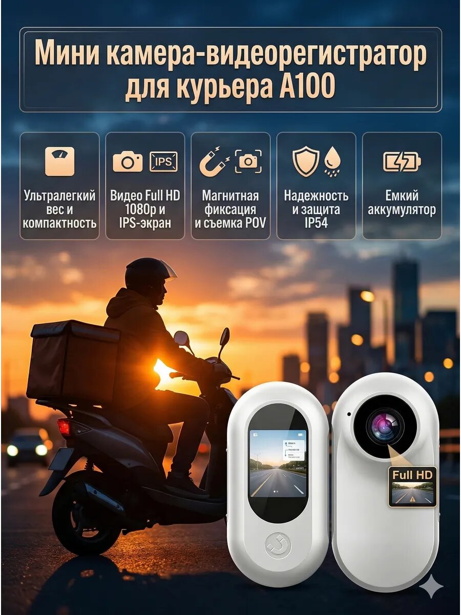 Экшн камера на магните 4К