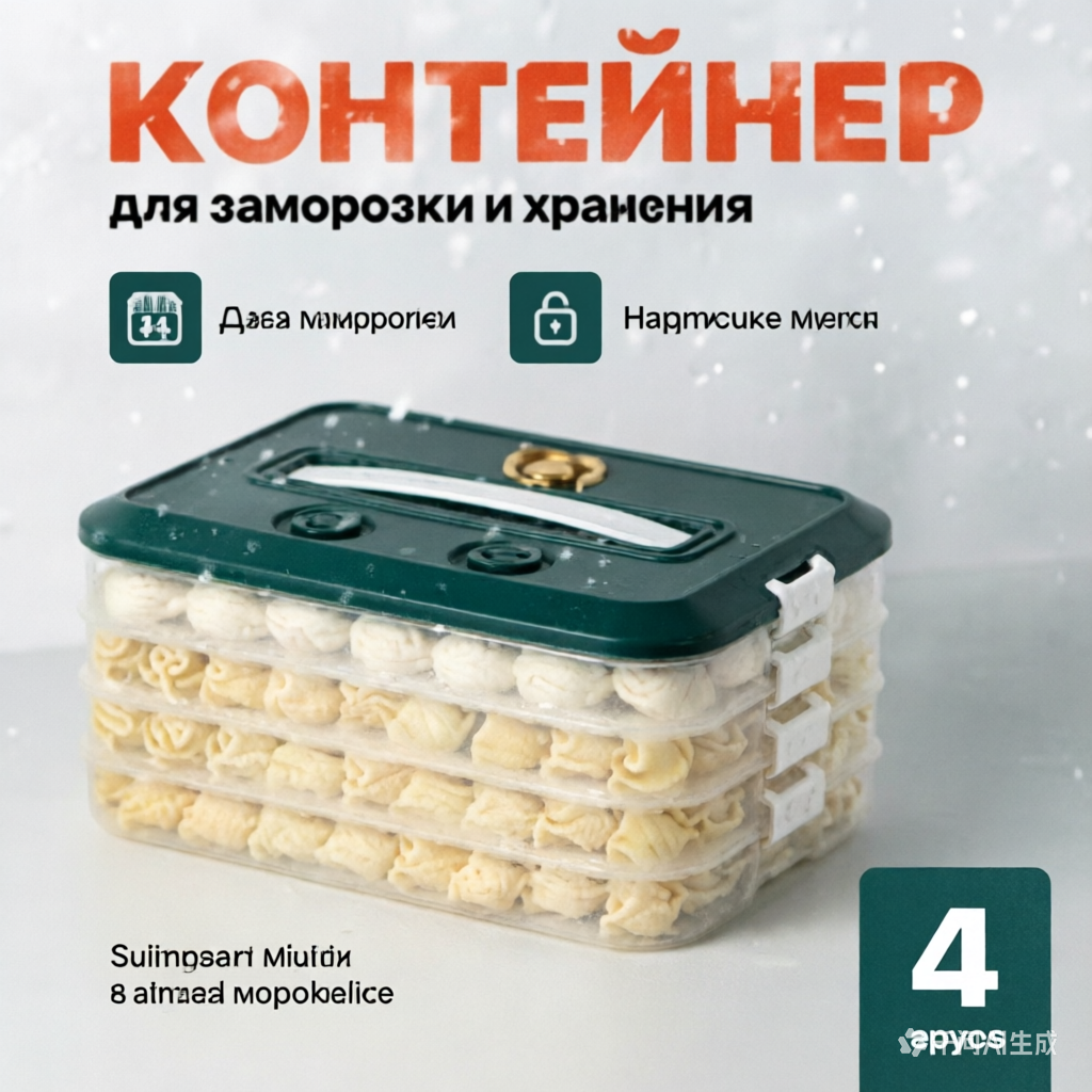Контейнер для заморозки пельменей, Shiny Kitchen, Емкость для заморозки продуктов/ Лоток для полуфабрикатов