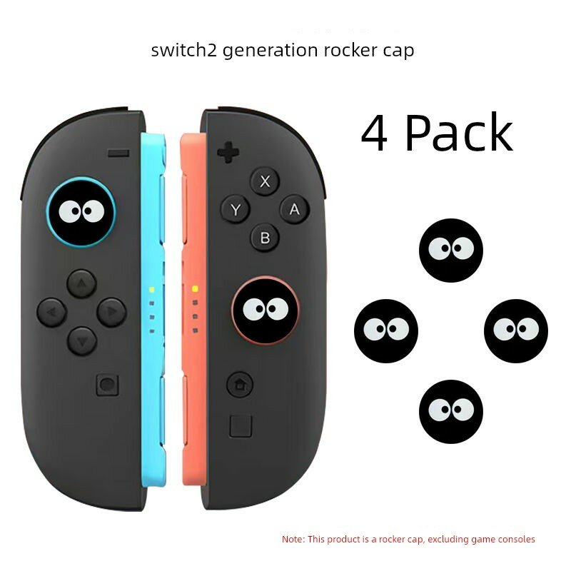Набор из 4 шт. силиконовых накладок в виде маленьких угольных глаз для Nintendo Switch 2 (NS2) - защитный комплект