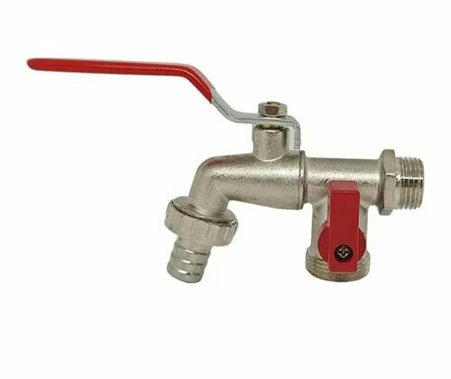 Двойной Кран водоразборный 1/2' дюйма - Садовый смеситель из цинкового сплава, выходное отверстие 2 * 3/4 дюйма(штуцер быстросъём) 1/2 - 2*3/4