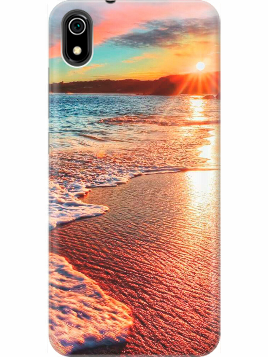 Ультратонкий силиконовый чехол-накладка для Xiaomi Redmi 7A с принтом "Залитый светом пляж"